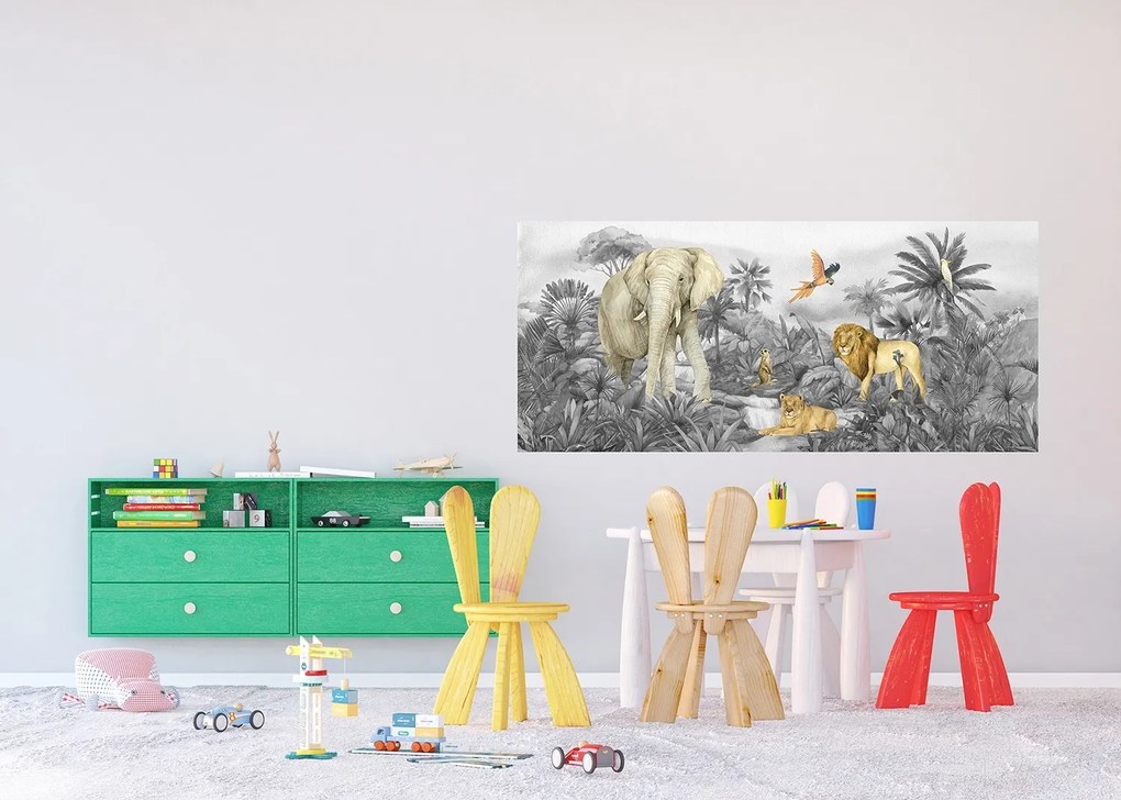 Dětská vliesová fototapeta na zed' Zvířata Divočiny | 170 x 75 cm | DFTDNH5507