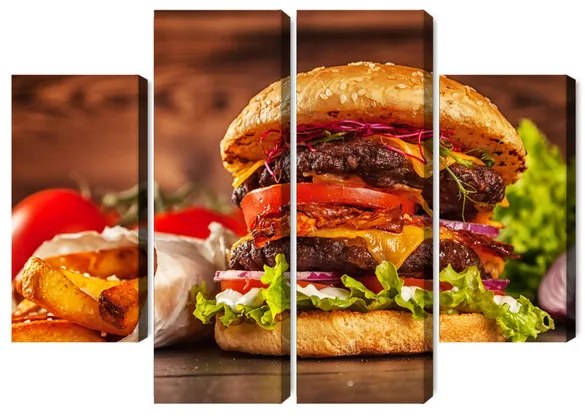 Vícedílný obraz Domácí Hamburger Nedostatek Nedostatek Plátno Canvas 200x150