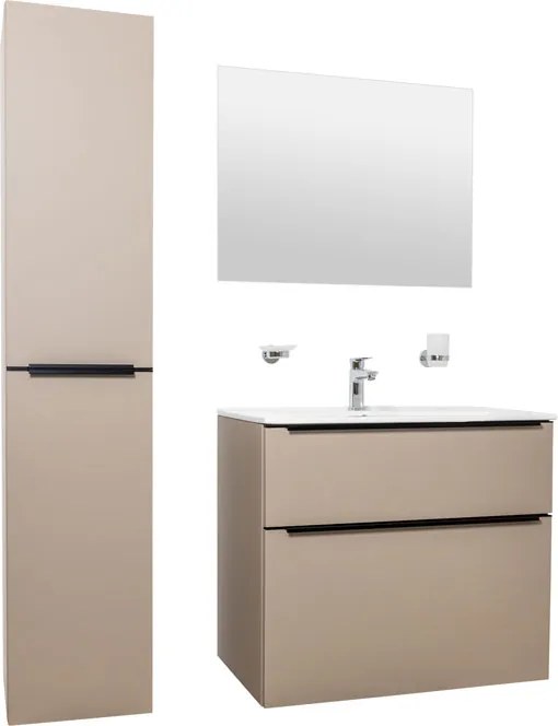 Mereo Mereo, Mailo, koupelnová skříňka s keramickým umyvadlem 61 cm, bílá, dub, antracit, CN550B