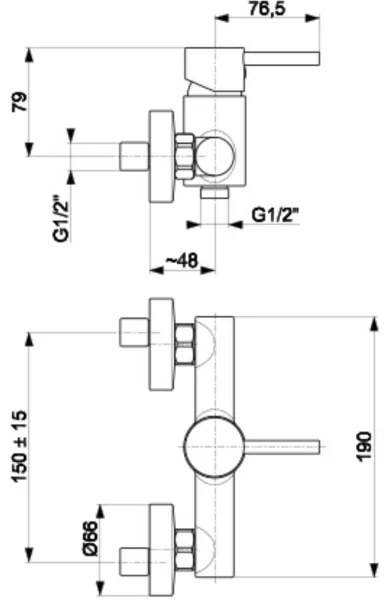 KFA Armatura 5826-010-81 - Sprchová baterie NEDA mosaz/matná černá