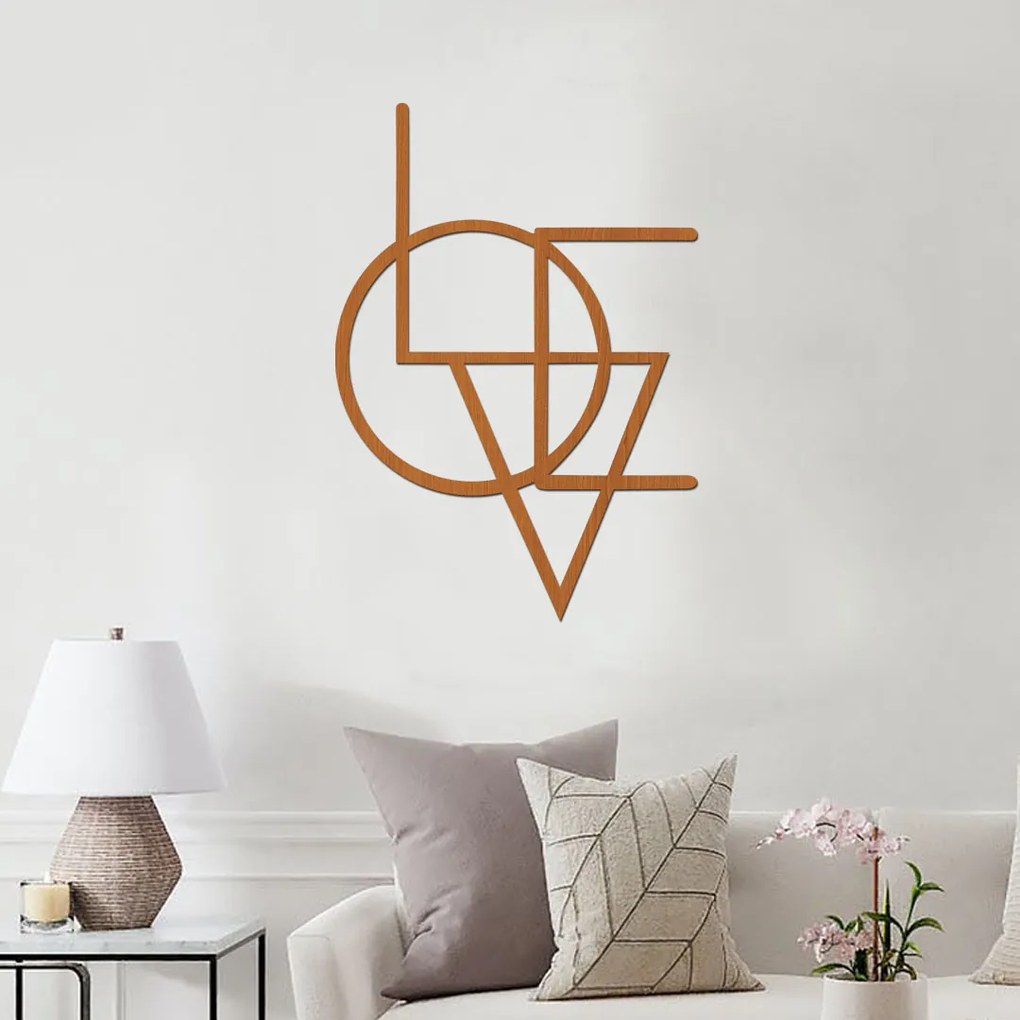 dřevo života Dřevěná dekorace na zeď LOVE Zvolte rozměr (cm): 60x85, Zvolte barvu dekoru: Černá