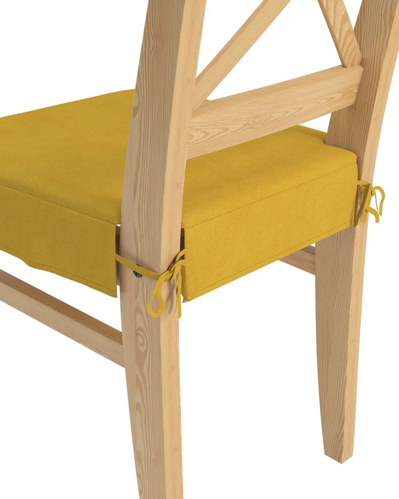 Sedák na židli IKEA Ingolf barva žlutá látka pletený vzor
