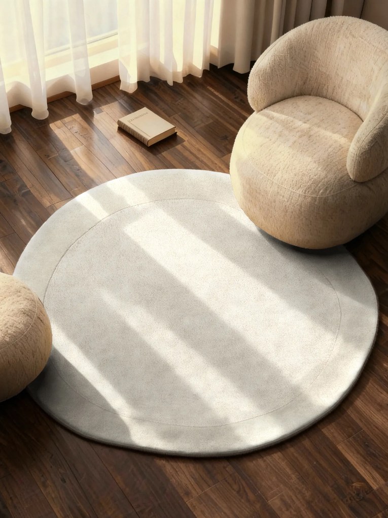 Villeroy & Boch Kusový koberec Kivi 106285 Cream, 160x160 (průměr) kruh, bílá, ložnice