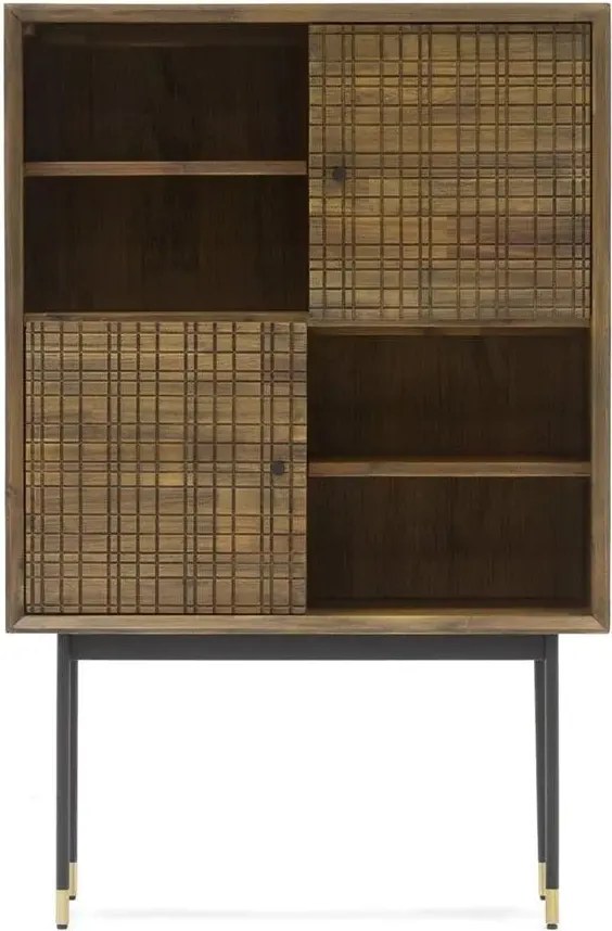 Komoda Maze 85 cm z masivu hnědá/černá