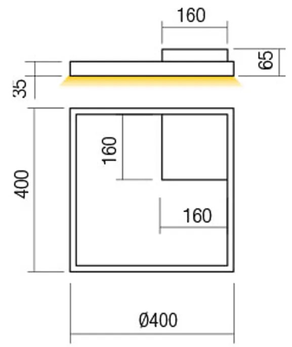 Redo 01-2852 nástěnné LED svítidlo Febe pískově bílé, 30W, 4000K, ø40cm