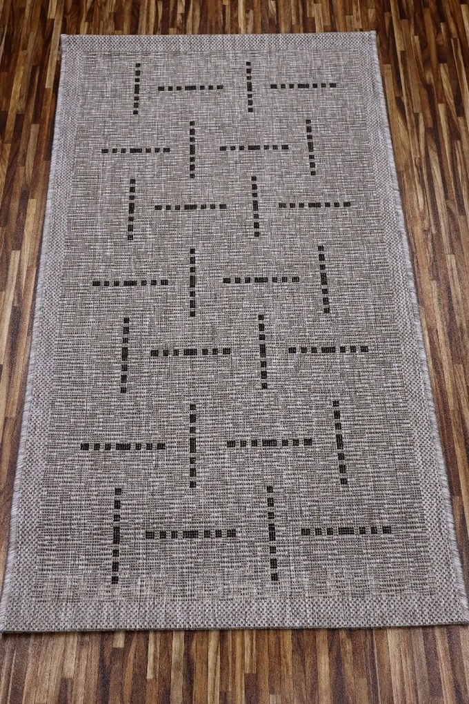 Devos Caby (DC Carpets), Kusový koberec FLOORLUX Silver/Black 20008 – na ven i na doma, 120x170, šedá, chodba / předsíň