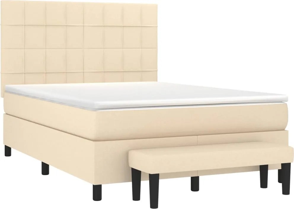 Box spring postel s matrací krémová 140x200 cm textil 3136602