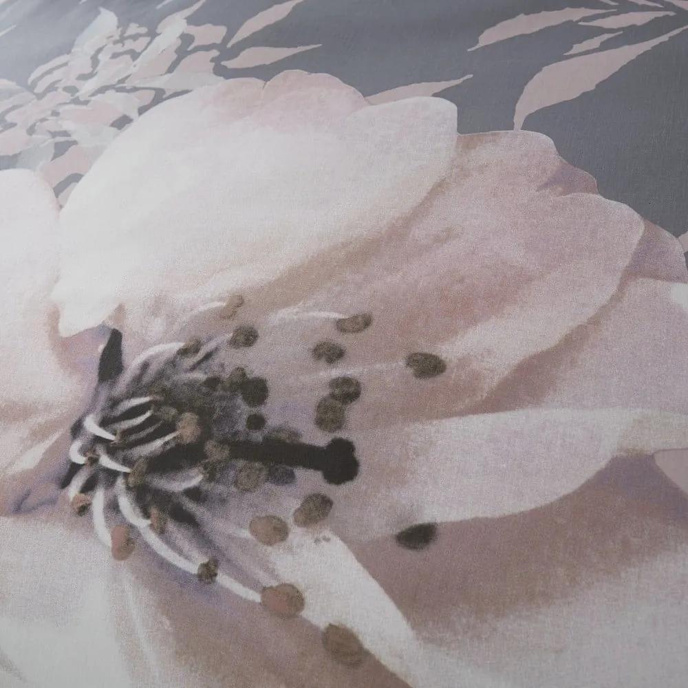 Šedé povlečení Catherine Lansfield Dramatic Floral, 200 x 200 cm