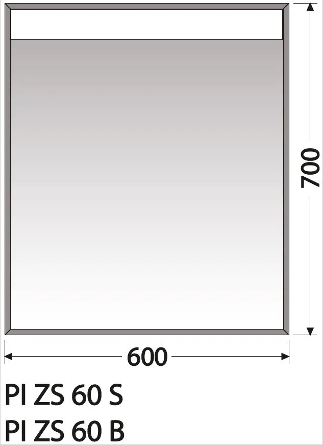 Intedoor IINTEDOOR Pineto zrcadlo v hliníkovém rámu s LED osvětlením PI ZS 60 S/B