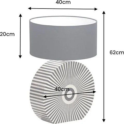 Designová stolní lampa Ilissa 62 cm černo-bílá