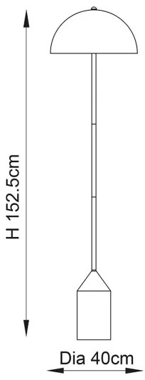 Endon 90521 - Stojací lampa NOVA 1xE27/60W/230V mosaz