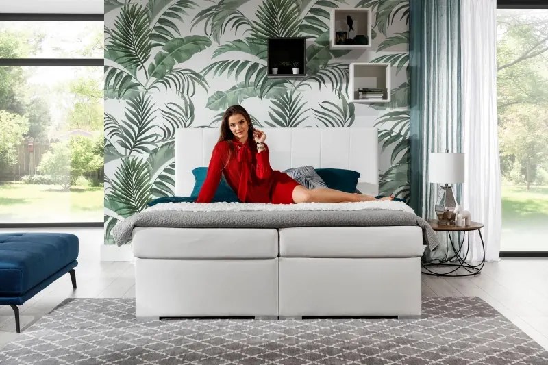 Postel Boxspring Boleria 180x200, fialová (látka - bb 08)
