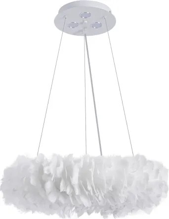 Brilagi - LED Lustr na lanku FEATHER 3xE27/40W/230V + 3xLED/3W pr. 40 cm bílá