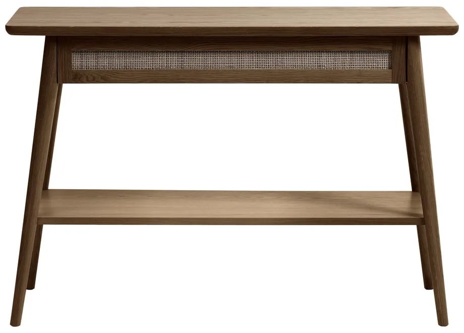 Hnědý konzolový stolek s deskou v dubovém dekoru 40x110 cm Barrali – Unique Furniture