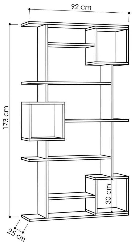 SLAVE, regál, knihovna, světlá moka