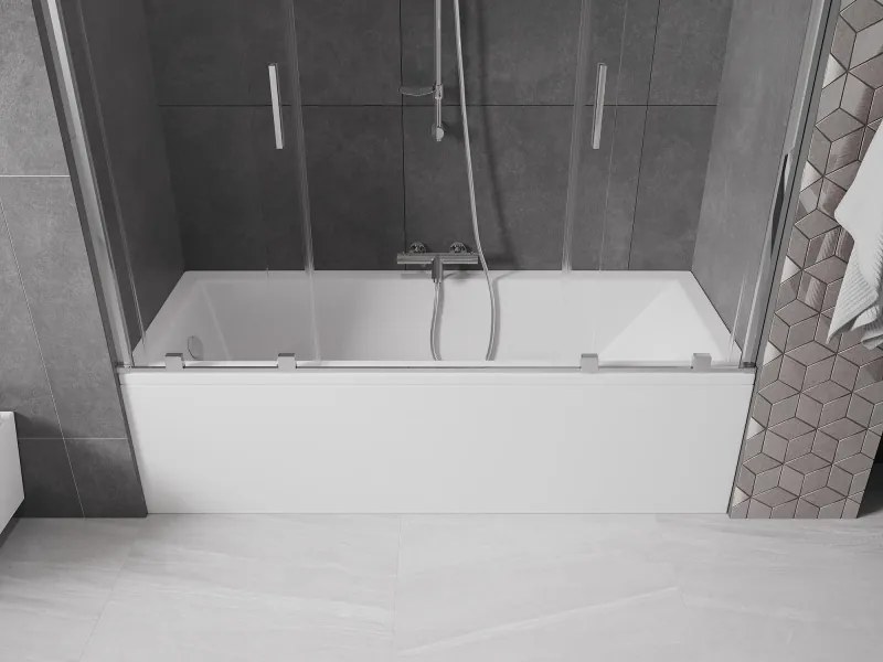 Mexen Velar Duo, 2-křídlová posuvná vanová zástěna 200 x 150 cm, 8mm čiré sklo, chromový profil, 896-200-000-02-01