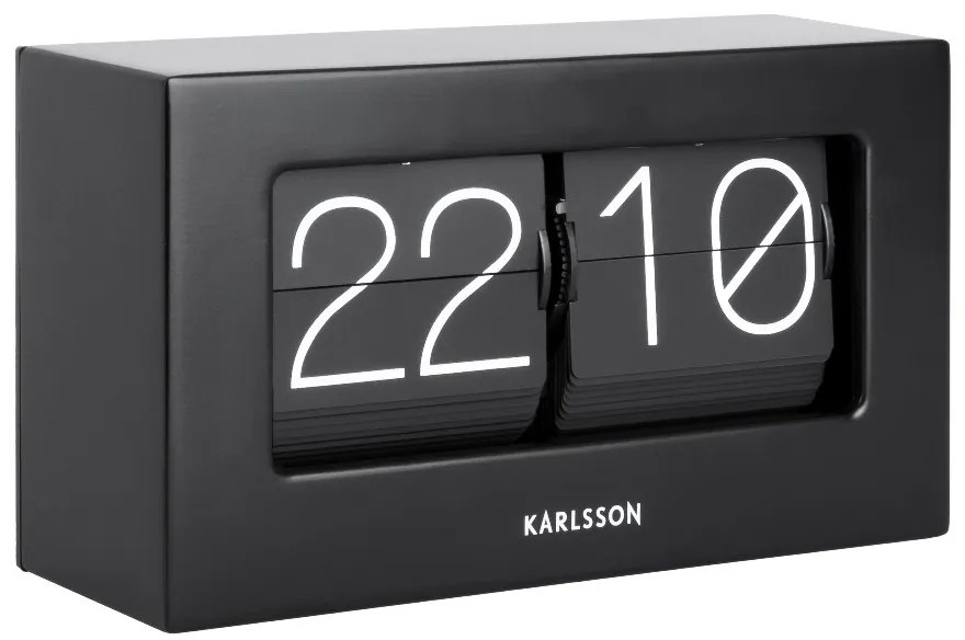 Designové stolní překlápěcí hodiny 5620BK Karlsson 21cm