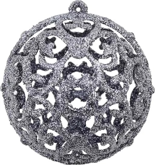 Sada vánočních baněk 100 kusů 3/4/6 cm bílá/šedá 245717