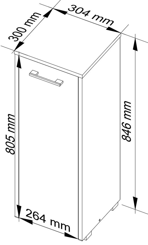 Koupelnová skříňka Farid TYP1 (metalický lesk). 1069858