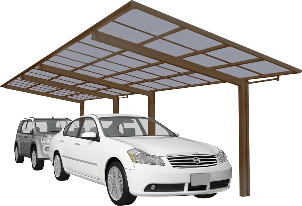 Ximax Alu přístřešek na 2 auta Linea Typ 60 Tandem bronzová 273 x 983 cm