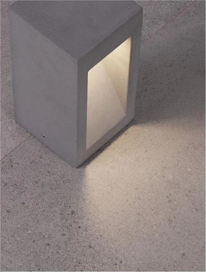 NV 9540207 Venkovní sloupkové svítidlo BARCO šedý beton skleněný difuzor LED 6W 3000K 120-230V IP65 - NOVA LUCE