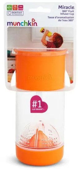 Munchkin - Netekoucí hrnek s infuzérem 414 ml Oranžový