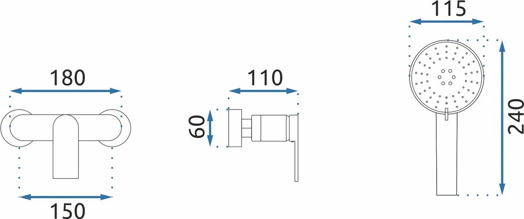 Rea Verso, sprchová baterie s ruční sprchovou sadou, zlatá matná, REA-B6566