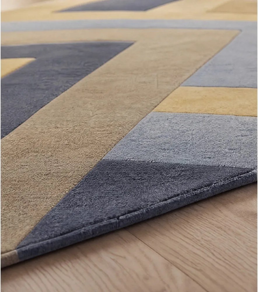 Šedo-žlutý koberec Asiatic Carpets Reef Big Zig, 160 x 230 cm