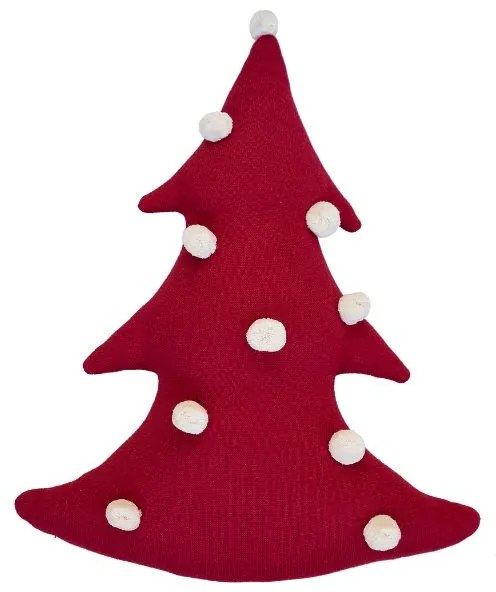 SCANquilt pletený polštářek CHRISTMAS červenobílá vánoční dekorace