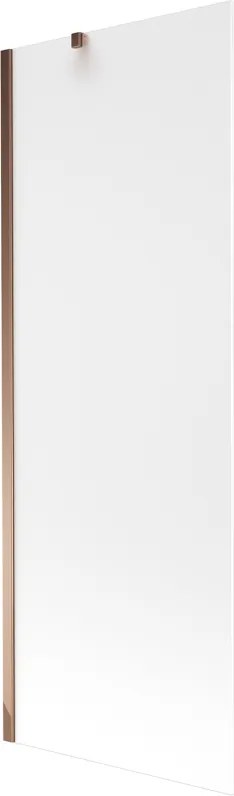 Mexen Next, vanová zástěna 1-křídlová 70 x 150 cm, fixní křídlo, 6 mm námraza sklo, růžové zlato profil, 895-070-000-00-30-60