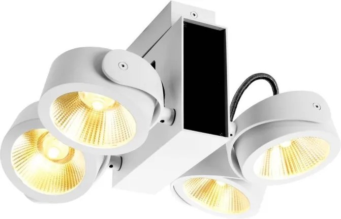 TEC KALU CW, LED nástěnné a stropní nástavbové svítidlo, quad, bílá / černá, 60°, 3000K - BIG WHITE