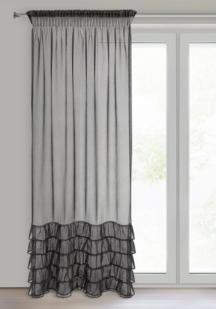 ZÁCLONA NA PÁSCE CARLI 140X250 CM ČERNÁ