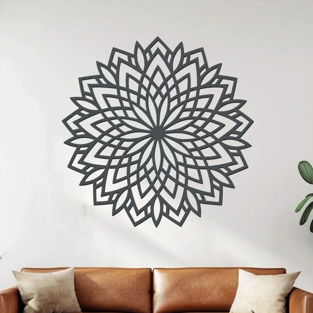 dřevo života Mandala DOBRÉ NÁLADY Zvolte rozměr (cm): 60x60, Zvolte barvu dekoru: Antracitová