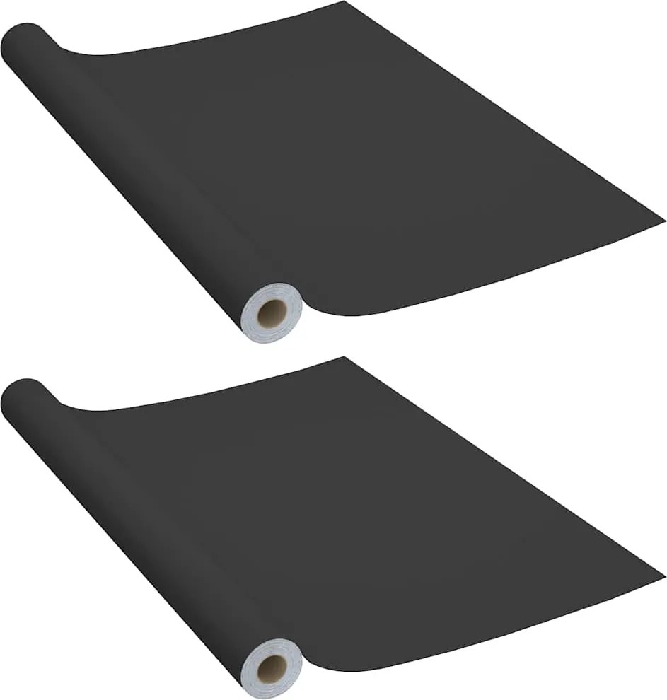 Samolepící tapety na nábytek 2 ks černé 500 x 90 cm PVC 3059652