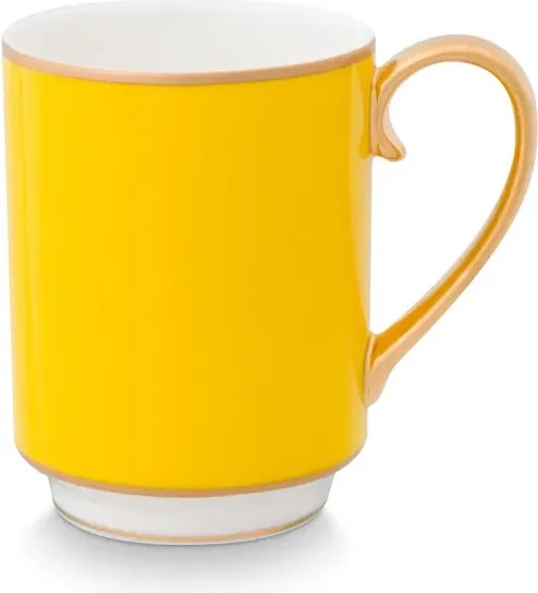 Pip Studio Pip Chique hrnek 345ml, žlutý (porcelánový hrnek 345 ml)
