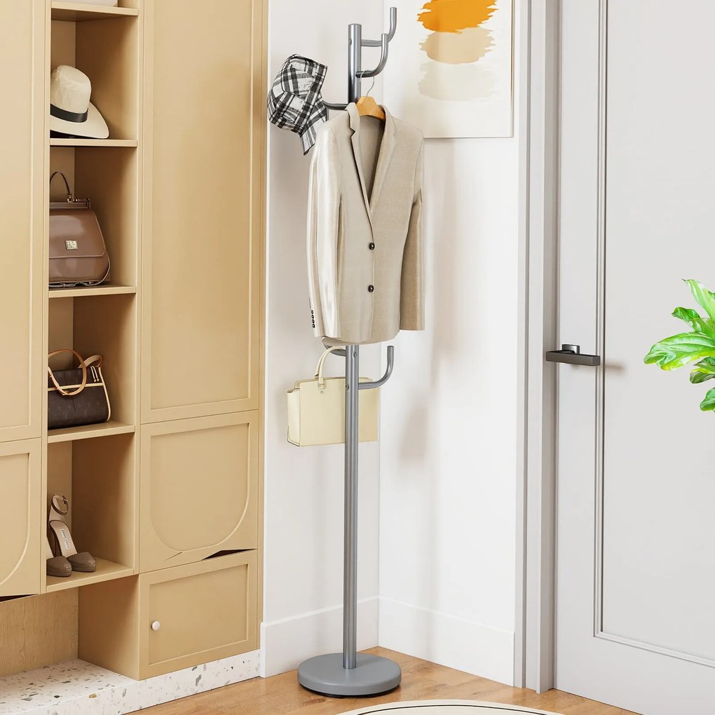 Costway 175 cm Moderní věšák na kabáty 8-hákový věšák na kabáty kaktus