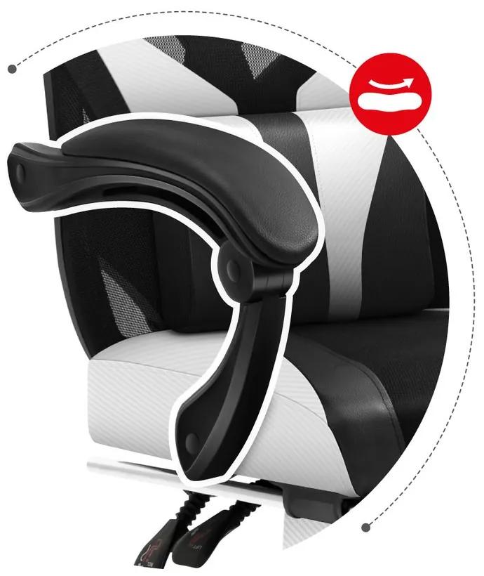 Huzaro Herní židle Combat 5.0 s výsuvnou podnožkou - bílá