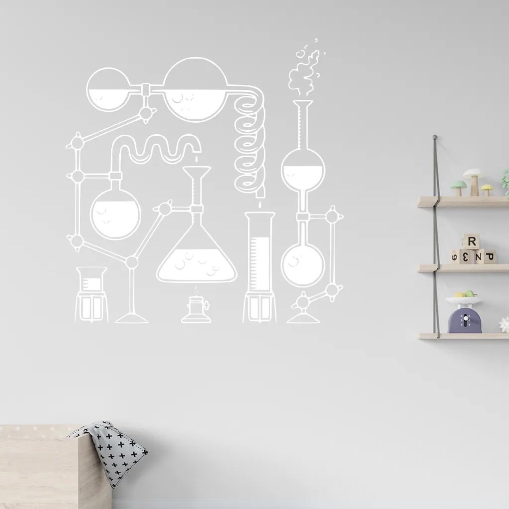 Živá Zeď Samolepka na zeď Chemie Barva: bílá, Velikost: 100 x 102 cm