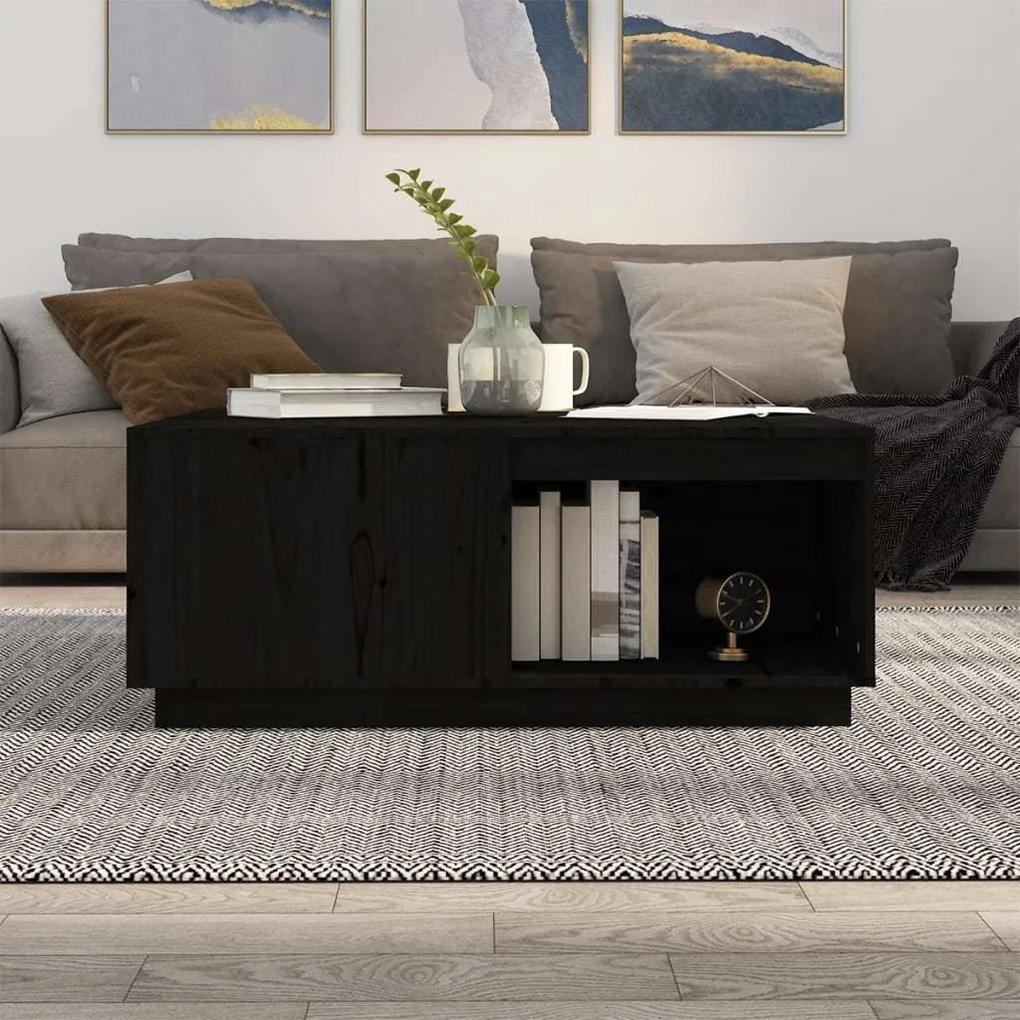 vidaXL Konferenční stolek 100x101x40,5 cm masivní borové dřevo [814523] Barva: Černá
