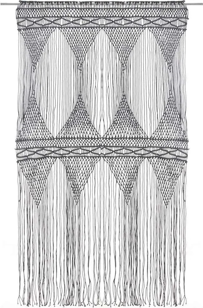 Macramé závěs antracitový 140 x 240 cm bavlna 323996