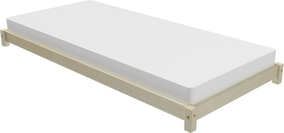 Benlemi Dřevěné dětské jednolůžko LUCKY Zvolte barvu: Bílá, Zvolte rozměr: 90x160 cm, Zvolte zábranu: S otevřeným vstupem