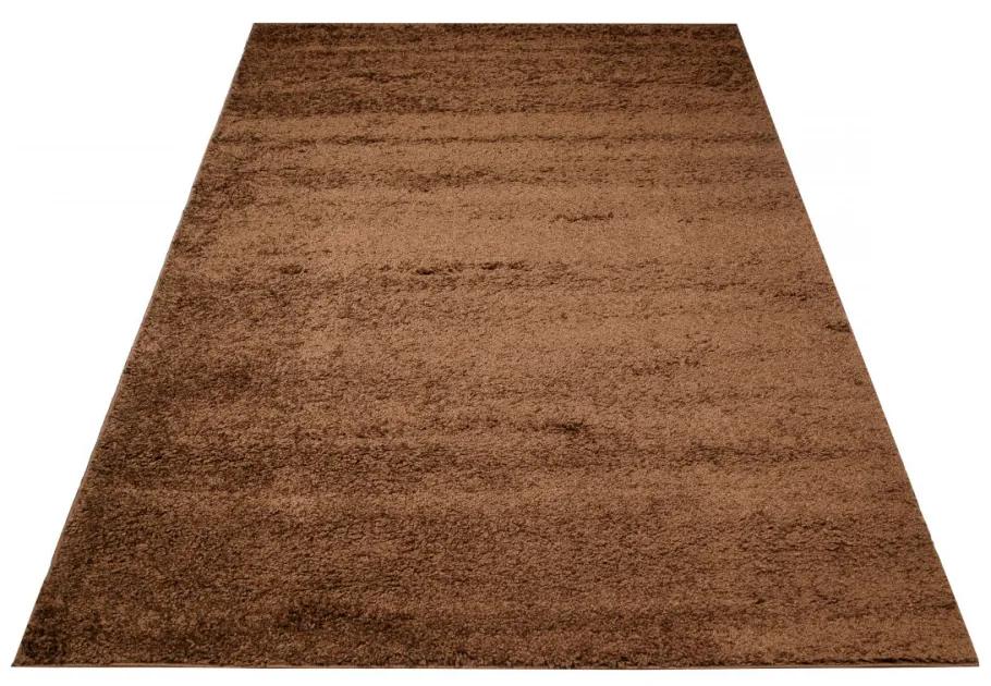 Kusový koberec shaggy Parba hnědý 140x200cm
