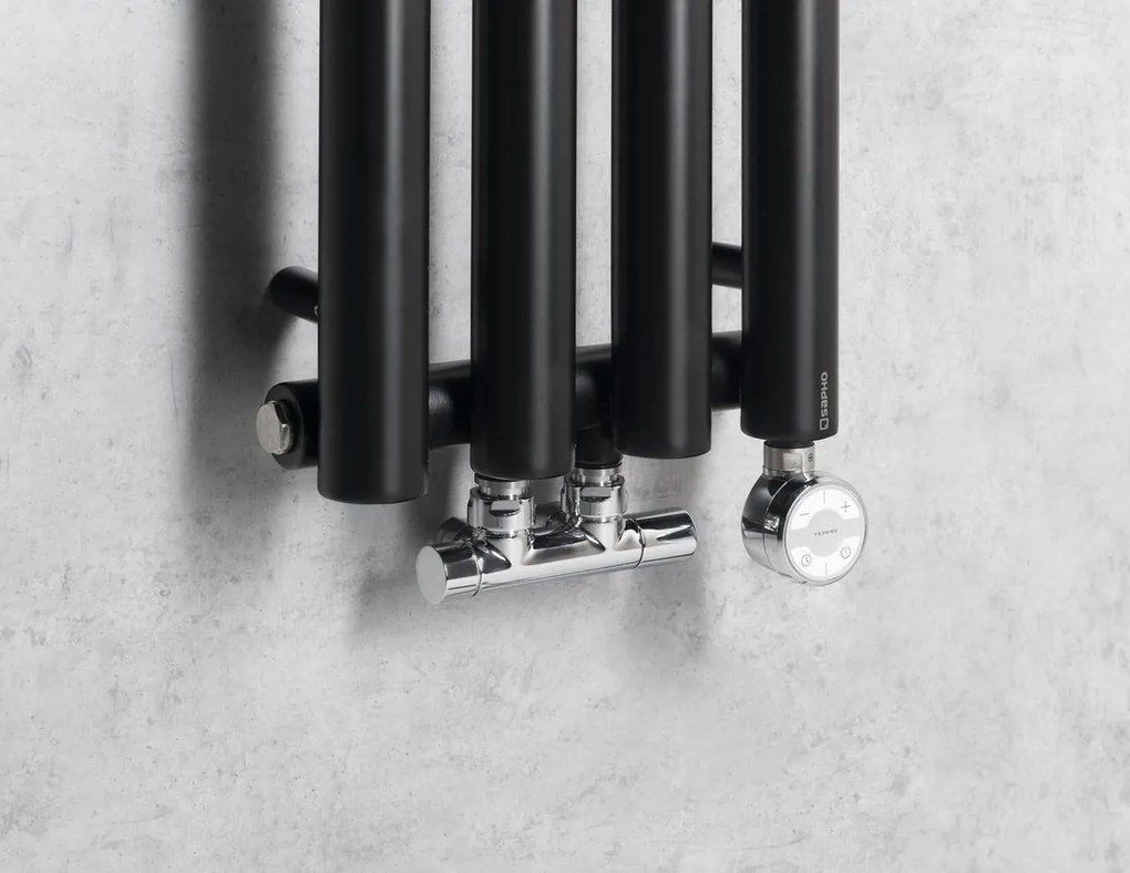 Sapho Pilon otopné těleso 270 x 1800 mm se čtyřmi háčky pro ručník černá mat IZ122T