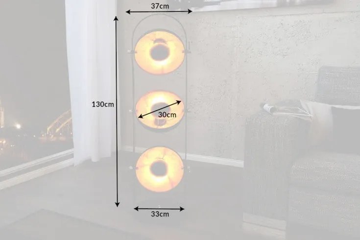 Designová kovová stojací lampa černá - Arietis