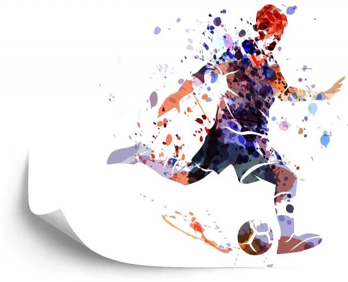 Fototapeta Akvarel Silueta Fotbalového Hráče Samolepící tapety 135x90