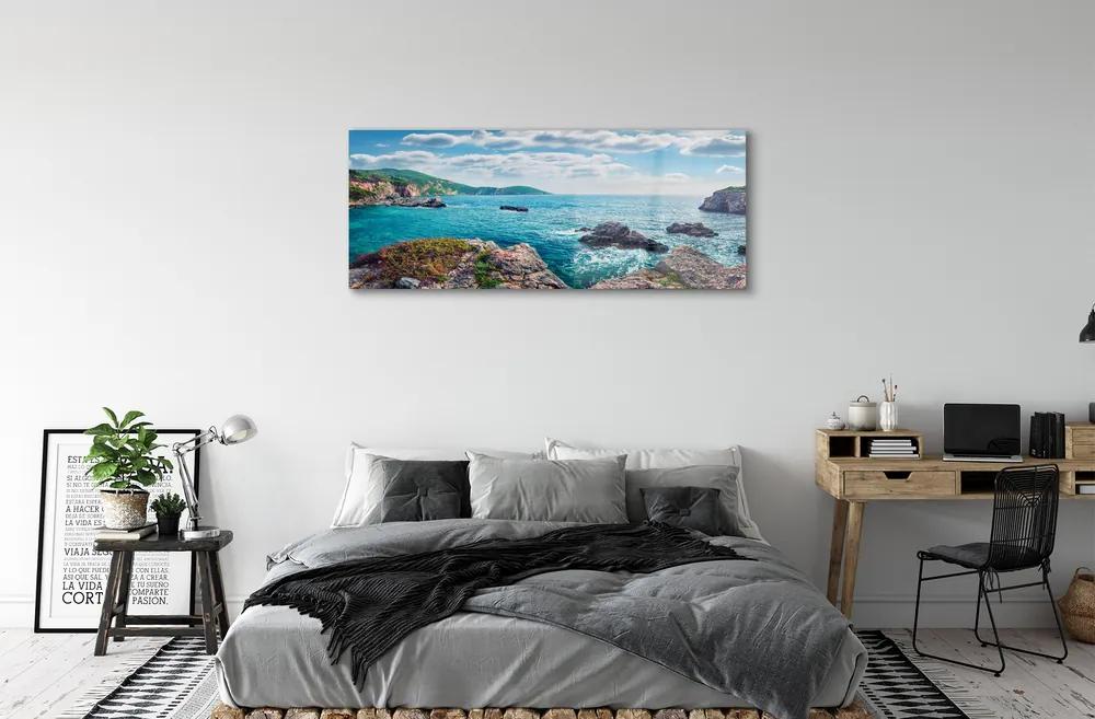 akrylový obraz Řecko Mořské hory 120x60 cm