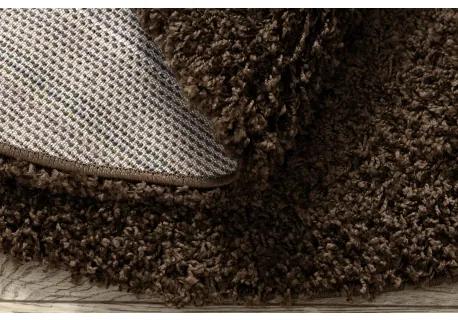 Dywany Luszczow Dětský kusový koberec SOFFI kulatý, shaggy 5 cm hnědý Rozměr koberce: 120 cm KRUH