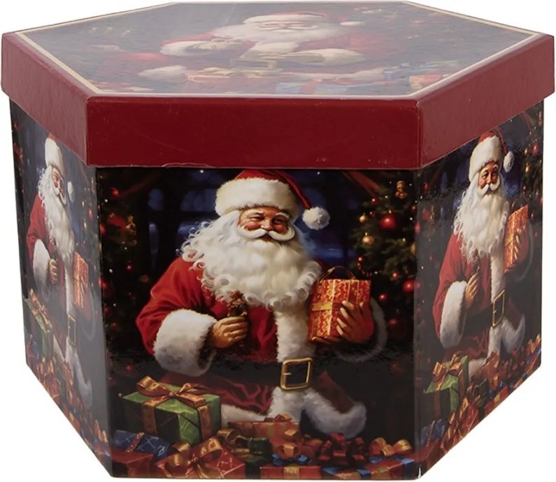 Sada 14 vánočních ozdob v krabičce s motivem Santy – Ø 8 cm