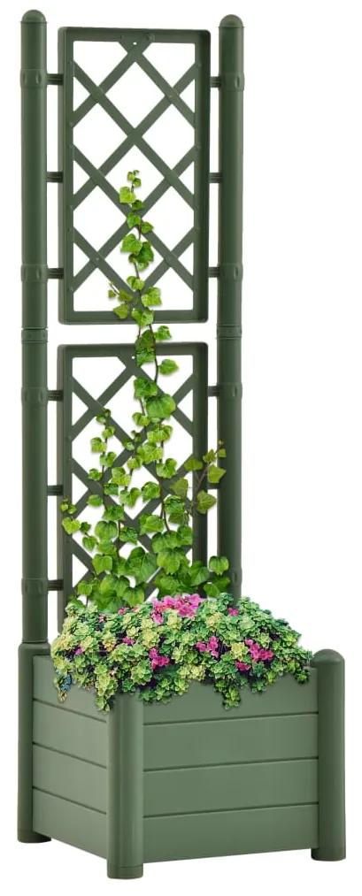 vidaXL Zahradní truhlík s treláží 43 x 43 x 142 cm PP zelený