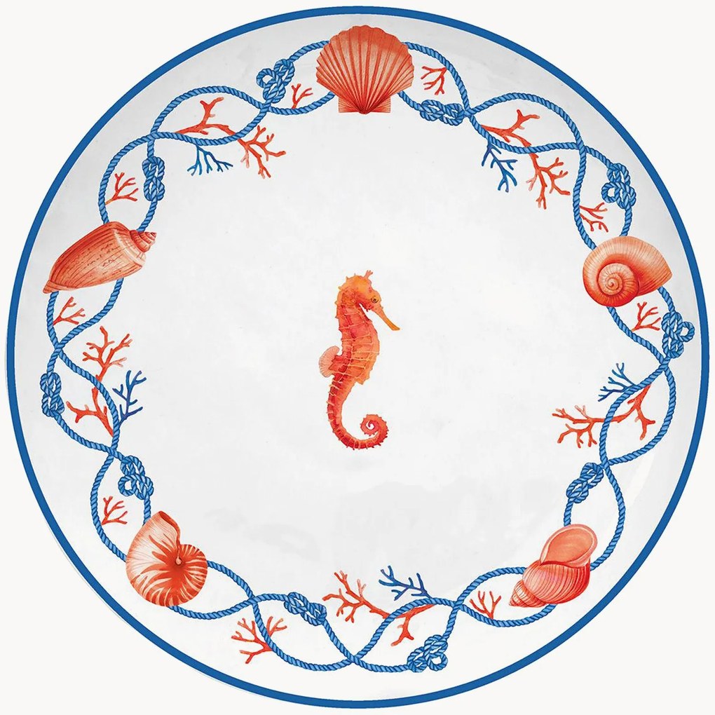 Sada snídaňových talířů z porcelánu Cote De Mer, 4 díly